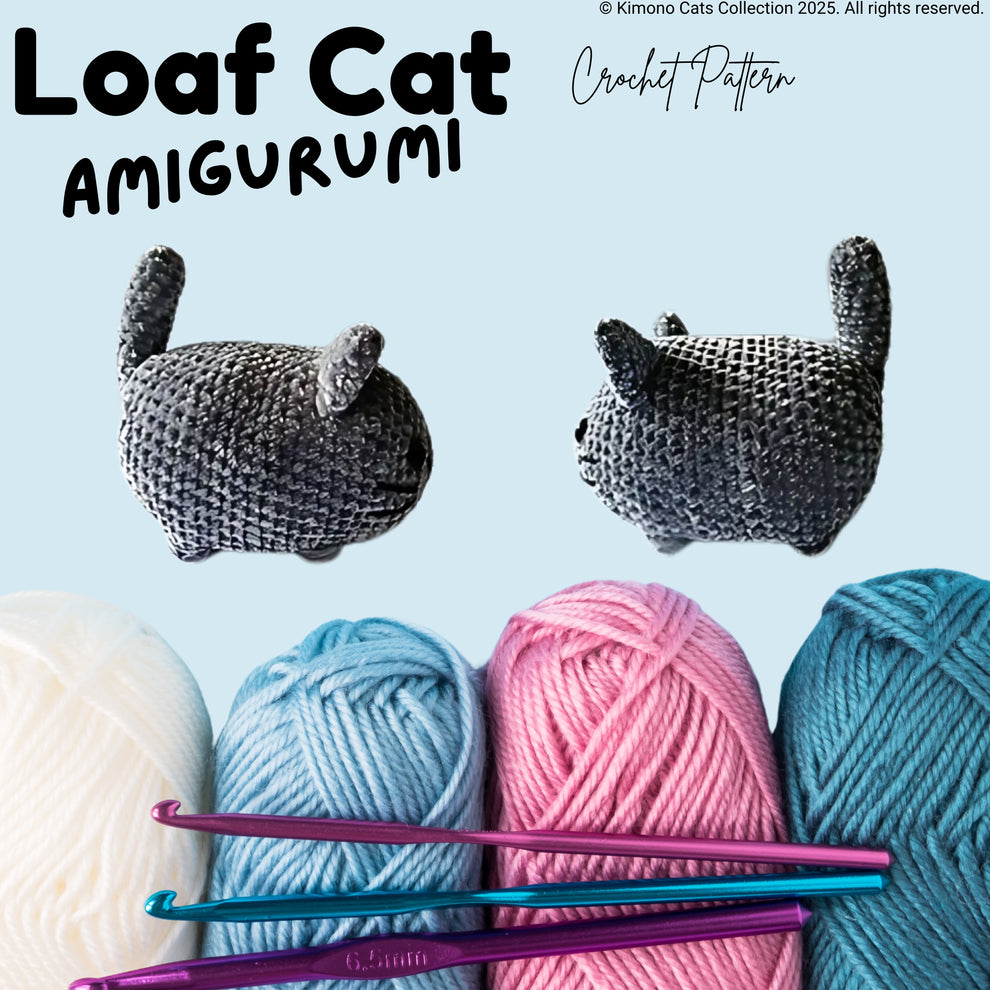 Loaf Cat Amigurumi Crochet Pattern - Easy No Sew – Kimono Cats Collection